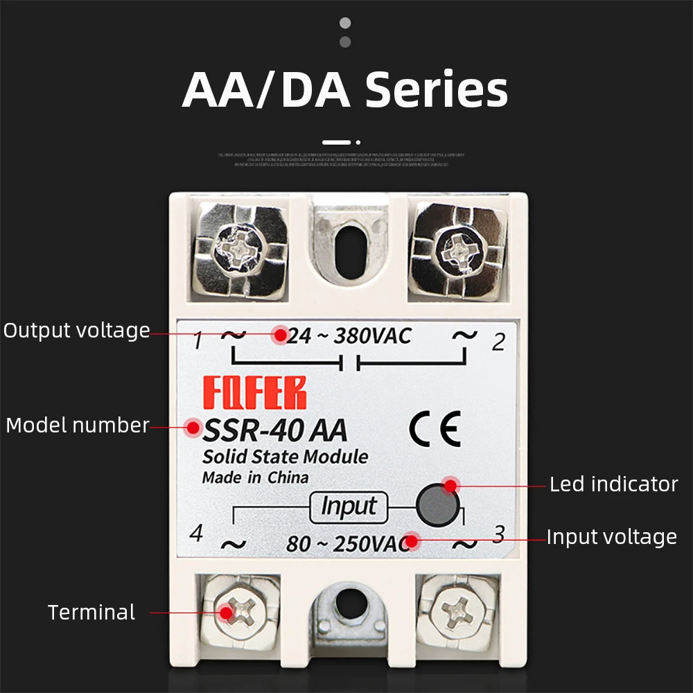 Solid State Relay Module SSR DA AA 10 25 40 60 80 100
