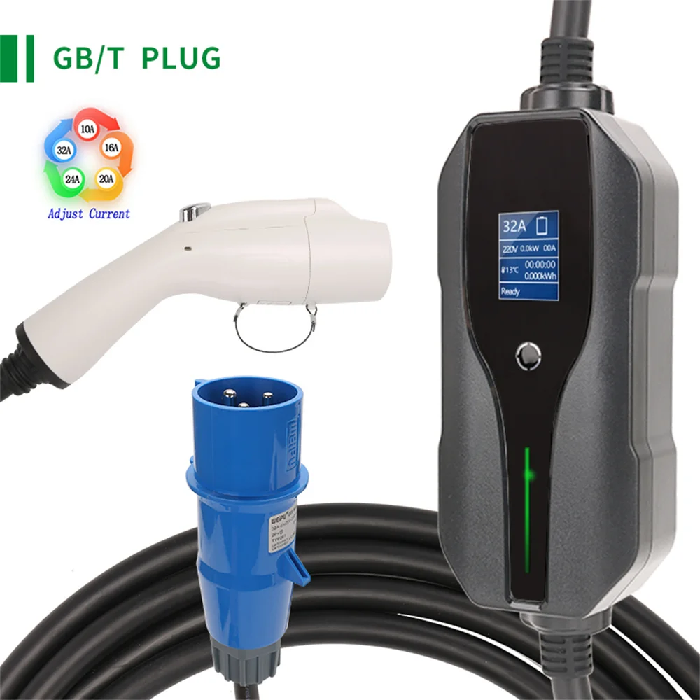 Gb/t Portable Ev Charging Station Gbt Level 2 Electric Vehicle Charger ...