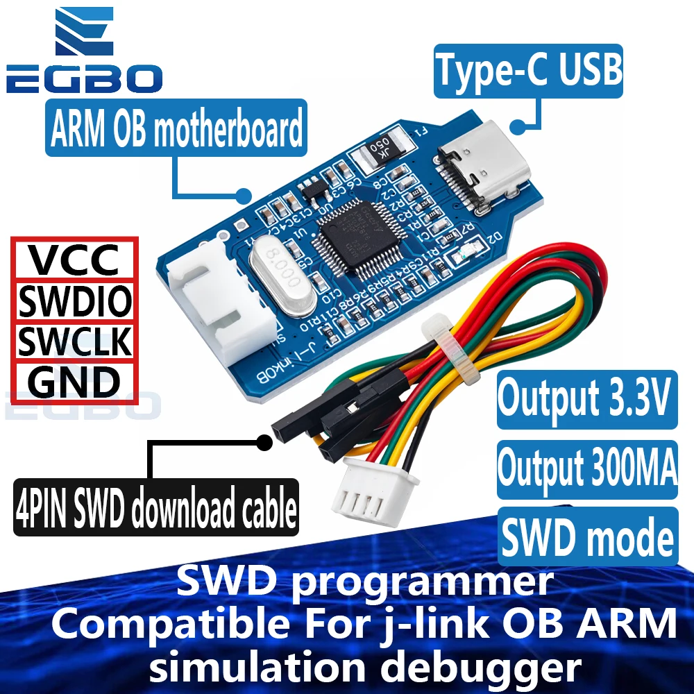Compatible For j-link OB ARM simulation debugger SWD programmer STM32 download Jlink generation V8
