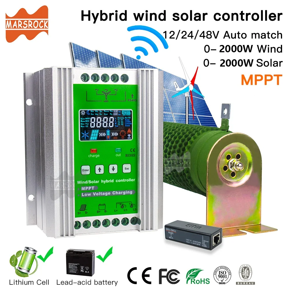 4000W Wind Solar Hybrid Charge Controller with Equalizer, 12V 24V 48V ...
