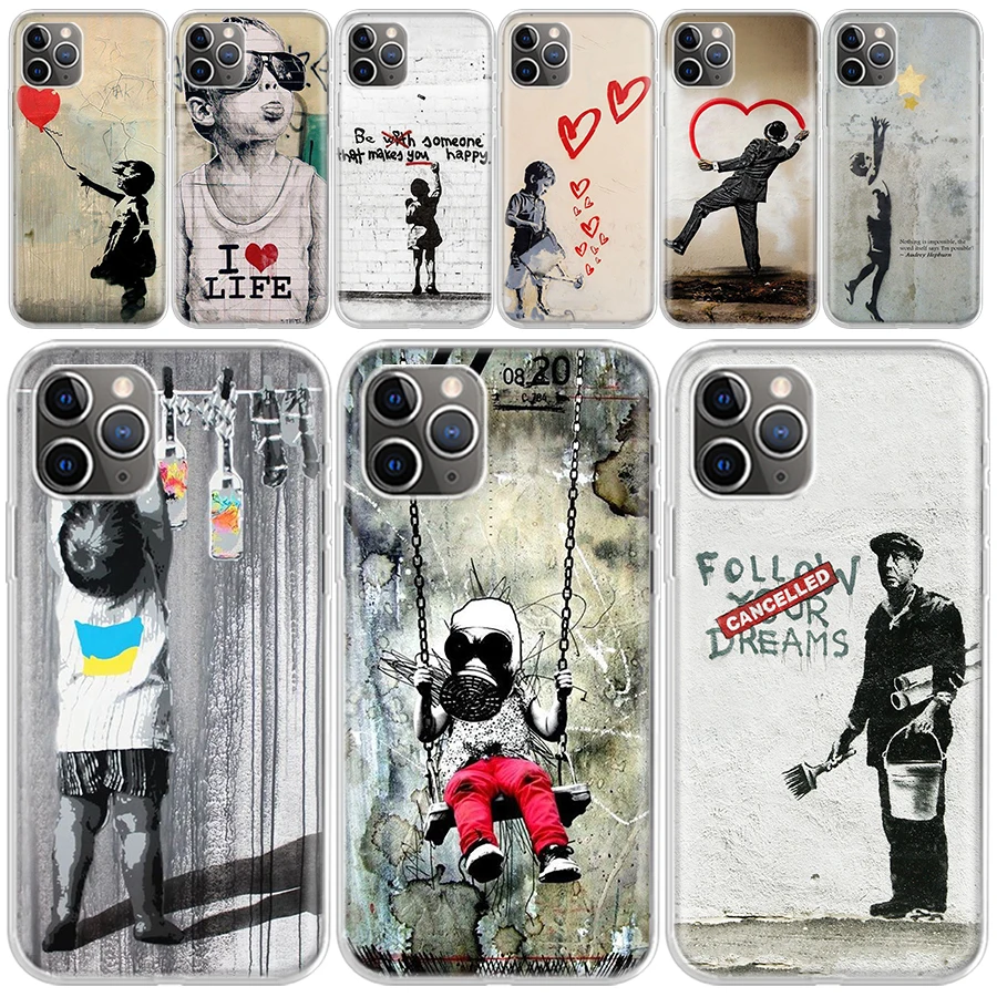 Street-Art-Banksy-Graffiti-Soft-Phone-Case-for-iPhone-15-14-13-12-11 ...