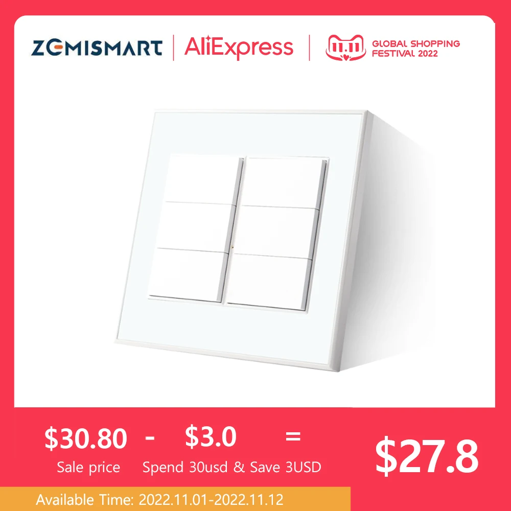 Smart Push Button Interrupter | Zigbee Switch Zemismart 2 | Zemismart ...