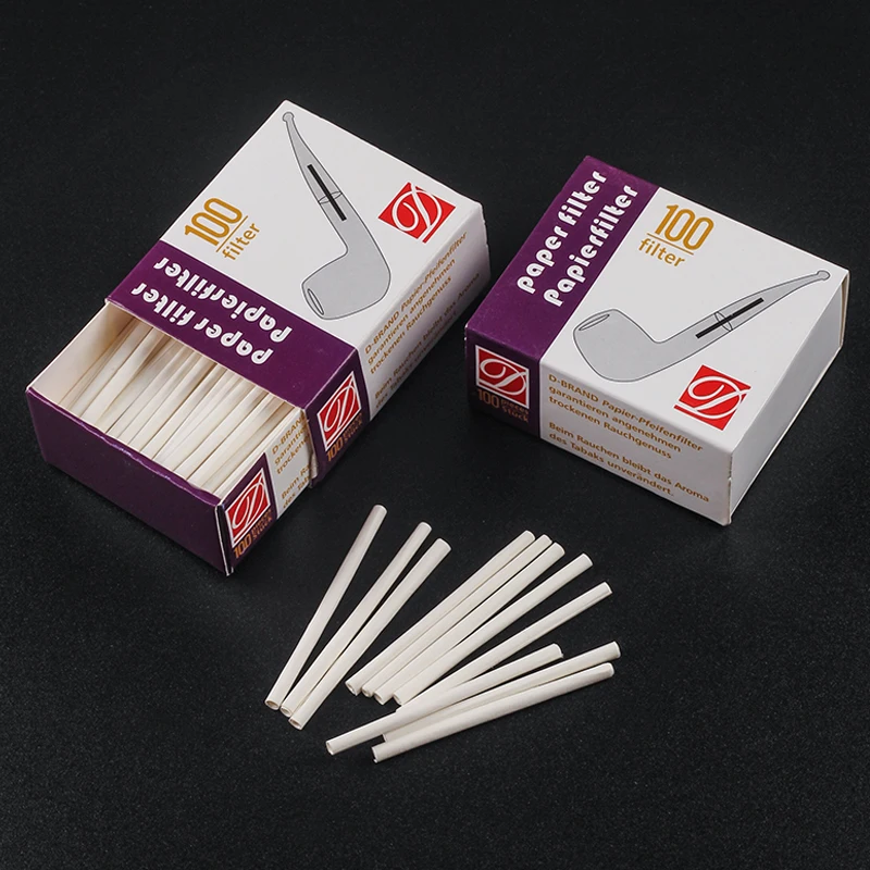100 Pcs/Box 3mm Smoking Pipe Paper Filters Cigarette Tobacco Pipe ...
