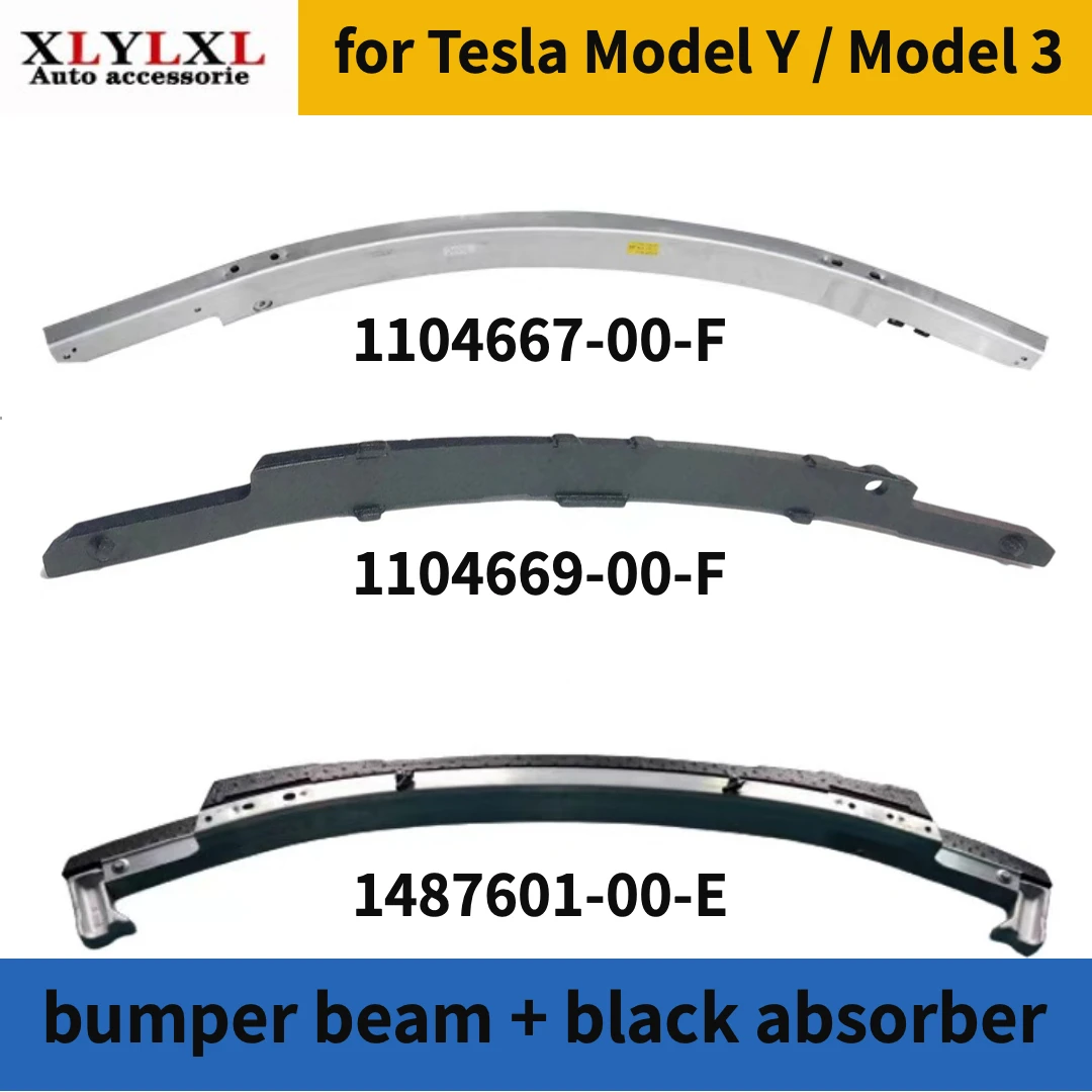 Bumper-beam-for-Tesla-Model-3-black-absorber-for-Tesla-Model-Y-Bumper ...