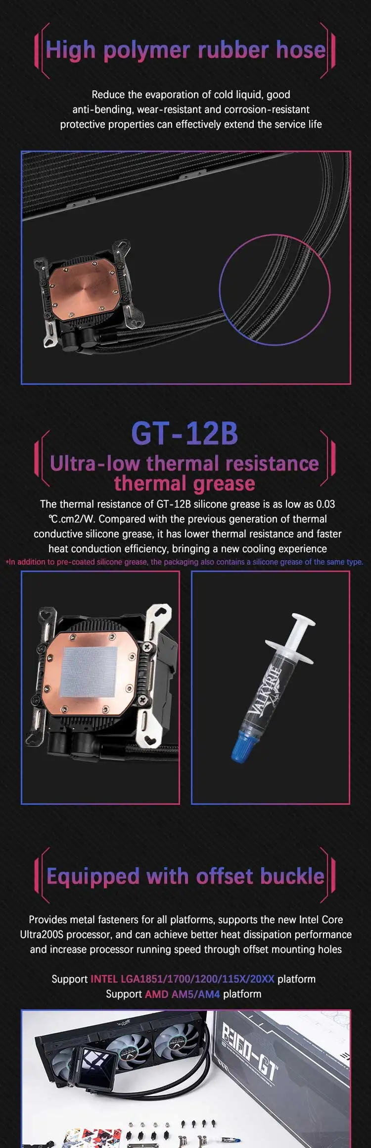 VALKYRIE B360-GT RGB Жидкостное охлаждение процессора 360 мм | AliExpress