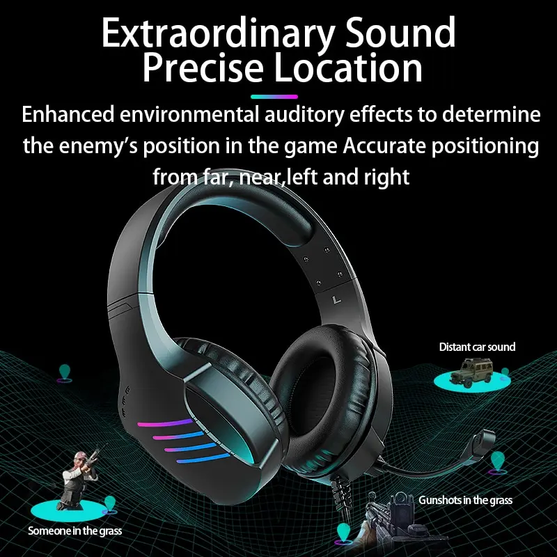 Langsdom Hcg07a Usb 7.1 Stereo Wired Gaming Headset Gamer Headphones ...