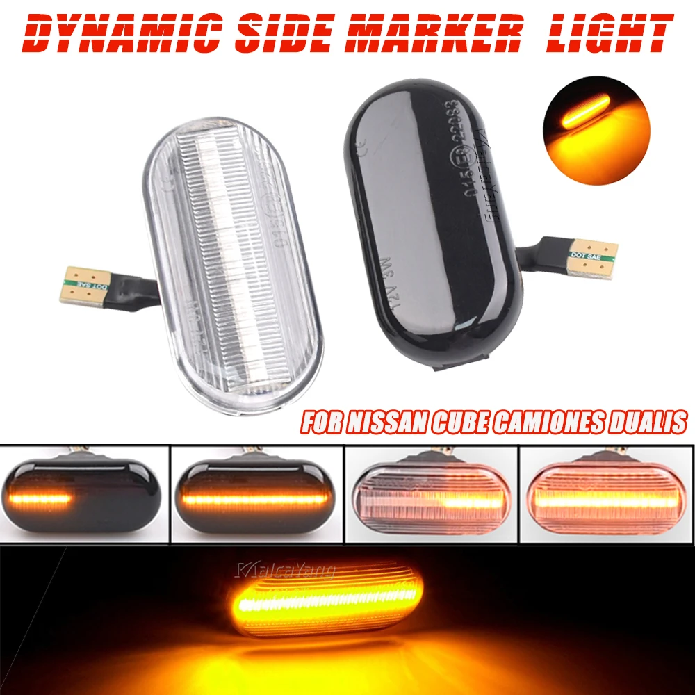 2 Pieces 12V Car Dynamic Side Marker Indicator Light Lamp NIS ...