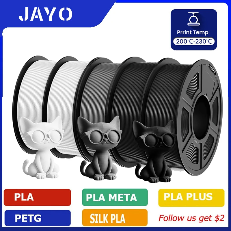 Jayo 5 rolos pla/pla plus/petg/abs/tpu/pla meta/playg/HS-PLA filamento ...