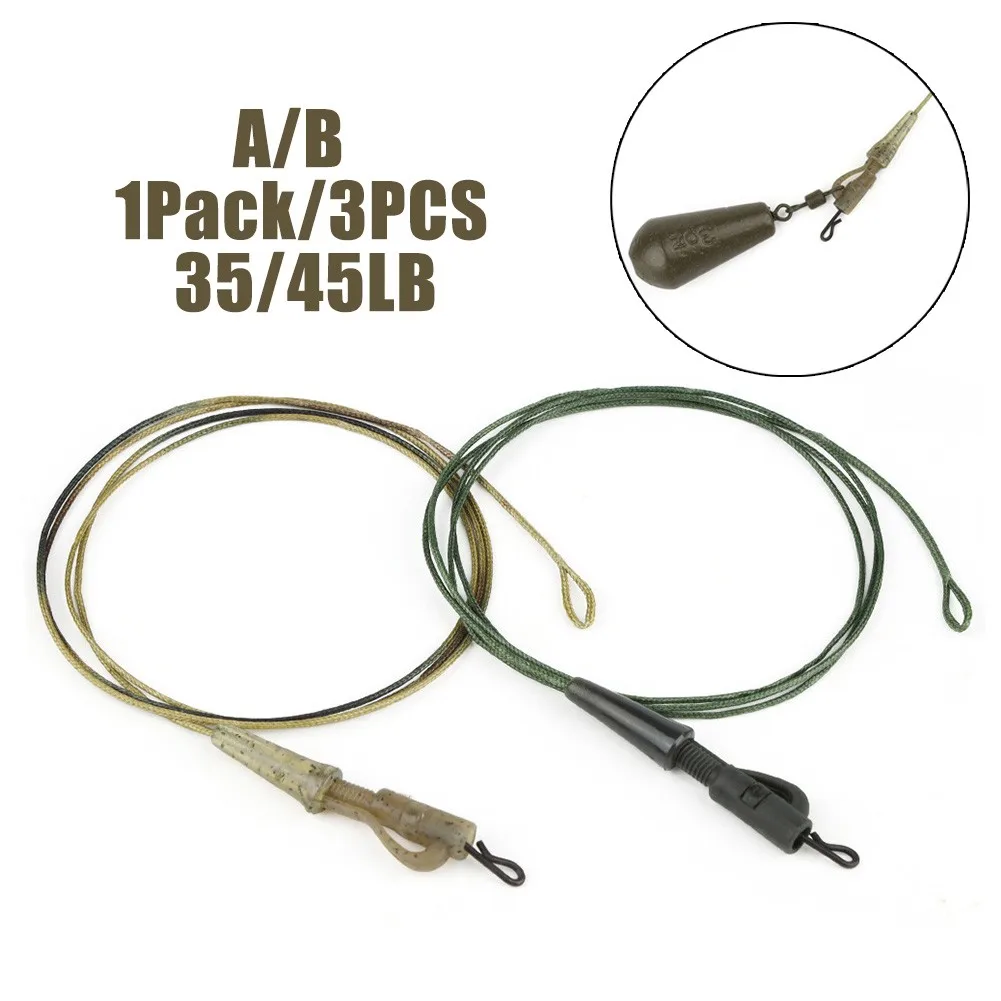 3pcs-Pack-75cm-Ready-Tied-Helicopter-Chod-Rig-Braided-Lead-Core-Carp ...