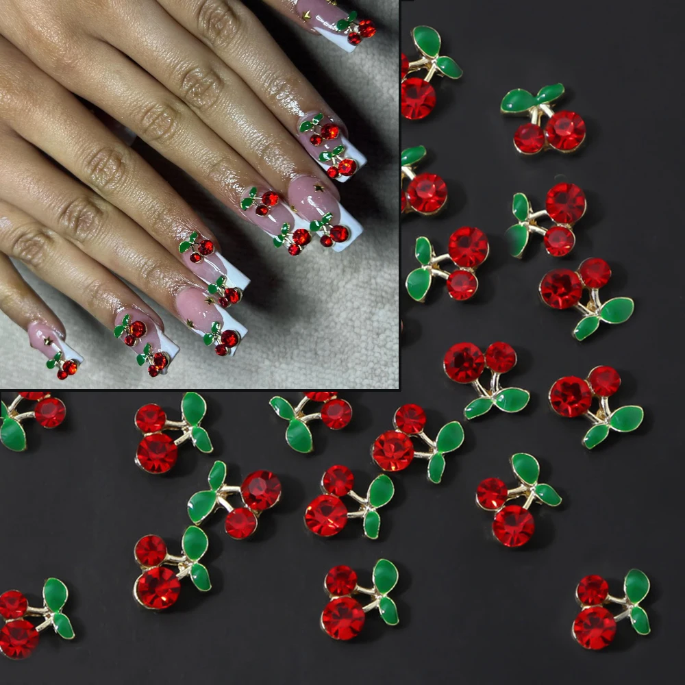 10pcs-Cherry-Nail-Decor-Cherry-Blossoms-Nail-Charms-Rhinestones-3D-Nail ...