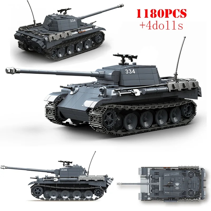 Military-Panther-Medium-Tank-Building-Blocks-German-Tiger-King-Tanks ...