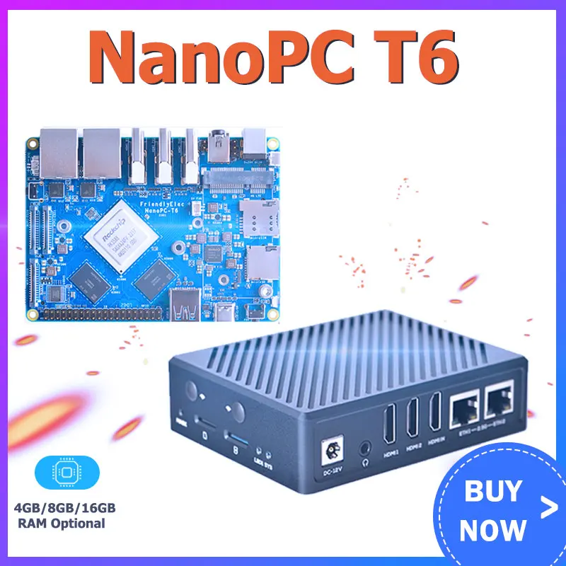 NanoPC T6 Rockchip RK3588 CPU Development Board Dual 2.5G +Gbps Ethernet ports Support Debian 11 ...