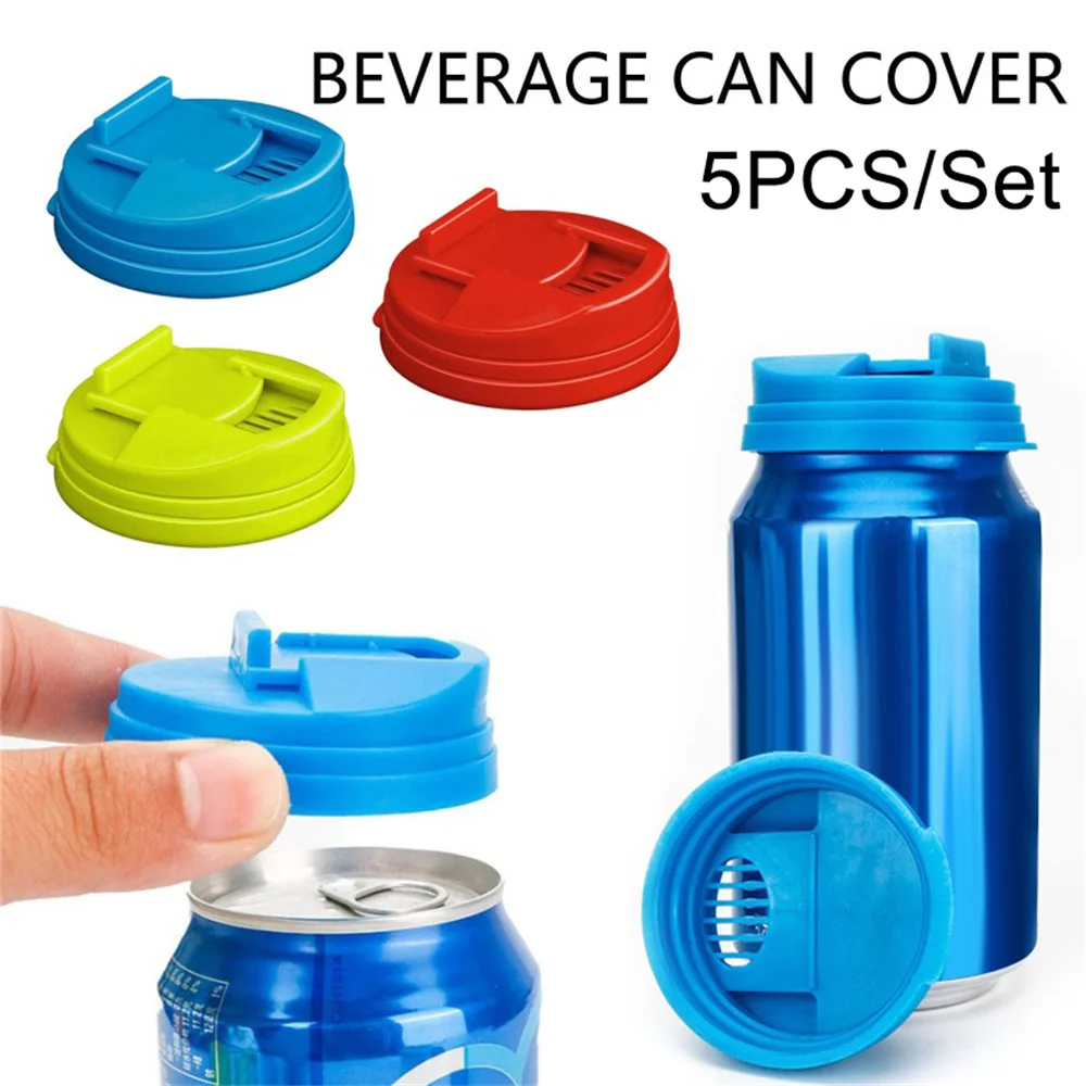 5Pcs-Soda-Lid-Covers-Multi-color-Beverage-Can-Protector-Silicone-Can ...