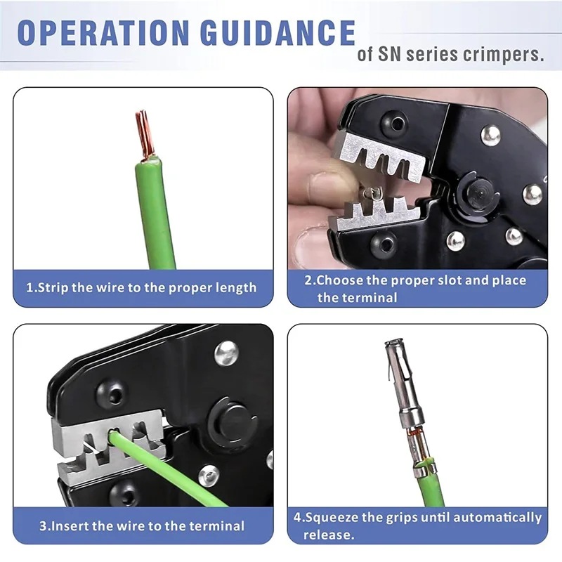 Bleu Clair - Pince à sertir à cliquet SN 2549 pour connecteurs Dupont terminaux, outil de ...