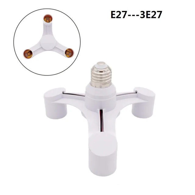 E27 LED Base Light Screw E27 to E27 Splitter Adapter Lamp Holder Socket ...