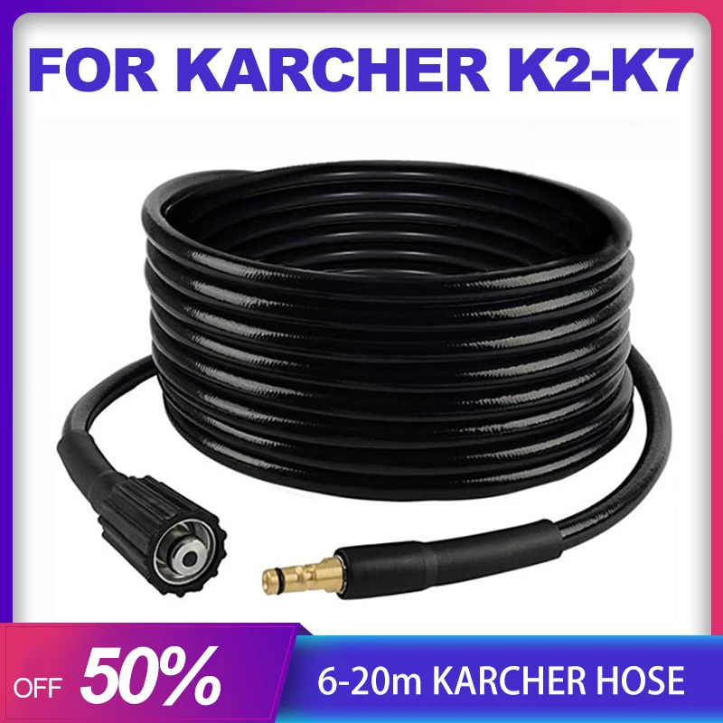6~20m High Pressure Washer Hose Pipe Cord Car Washer Water Cleaning Extension For Karcher K2 K3 ...