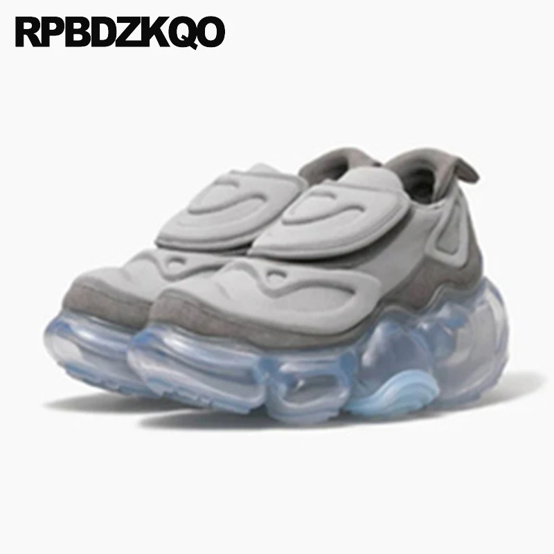 Clear-Transparent-High-Sole-Women-Sport-Trainers-Chunky-Sneakers-Thick ...