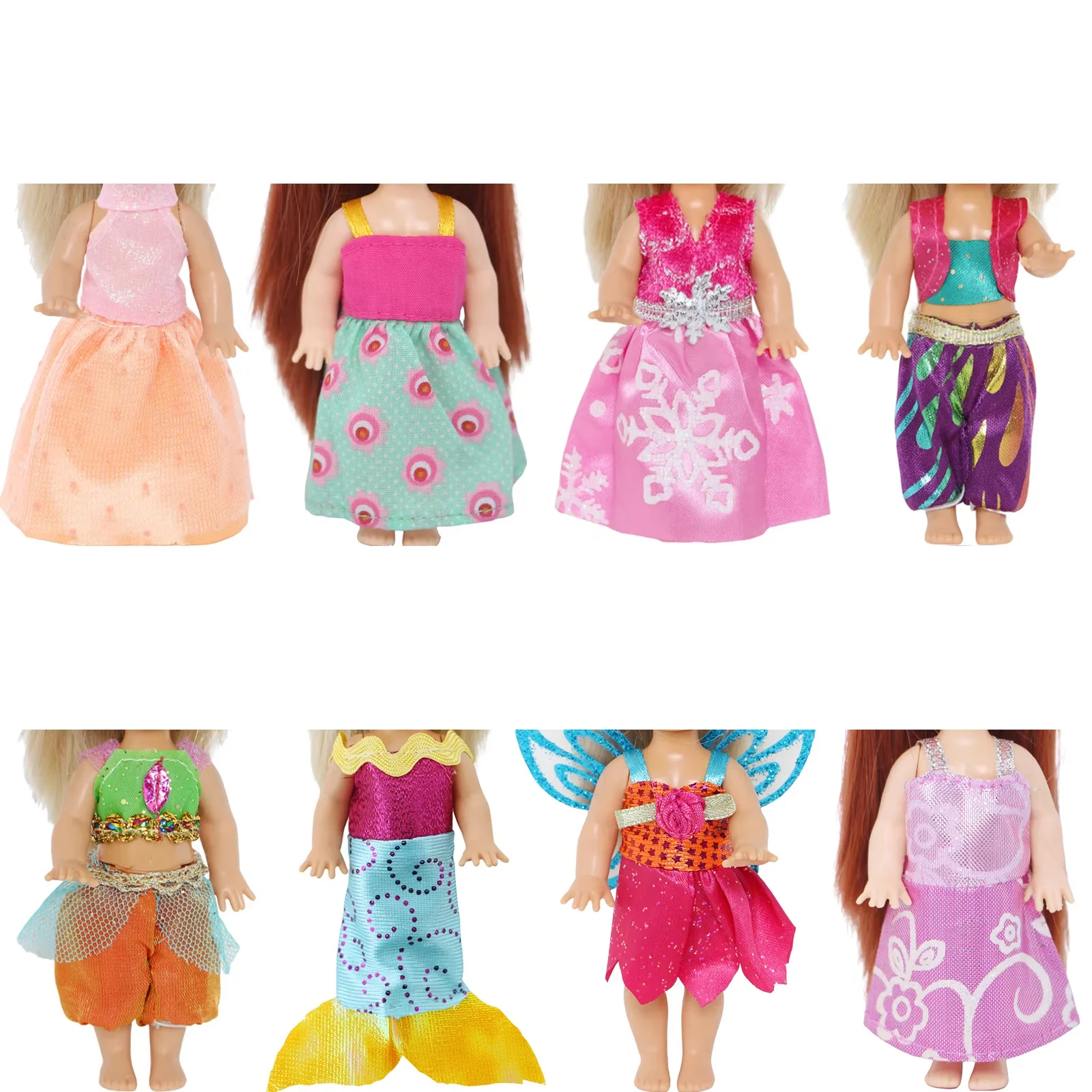 1 Set Mini Doll Clothing Cute Outfit Party Dress Skirt Daily Tops Shirt ...