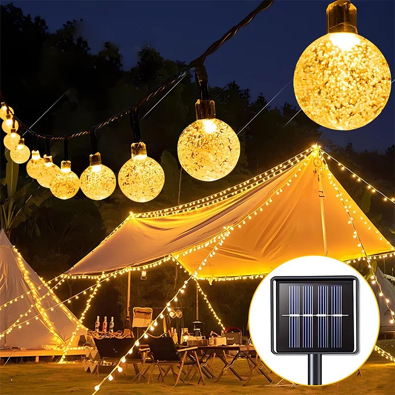 Solar String Lights Outdoor Crystal Fairy – Tranquil Home Store