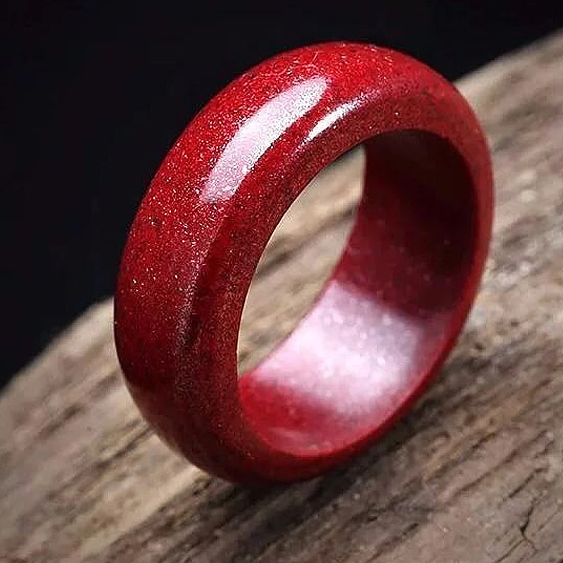 Anillo-de-cinabrio-rojo-Vintage-chino-anillos-redondos-para-hombres-y ...