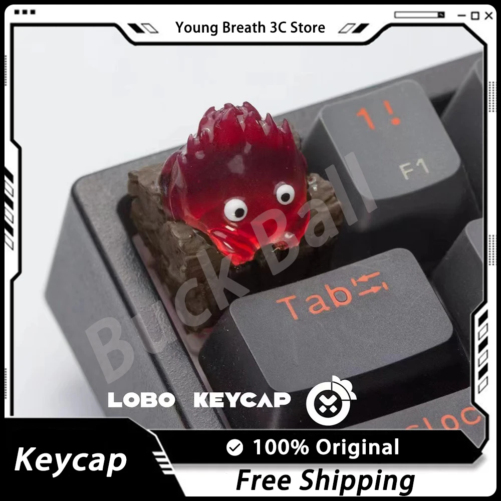 Calcifer-Mechanical-Keyboard-Keycap-Customized-Kawaii-Keycap-Cartoon ...