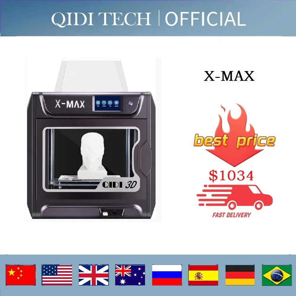 Qidi Tech X-max 3d Printer Large Size High Temperature Extruder Pc ...