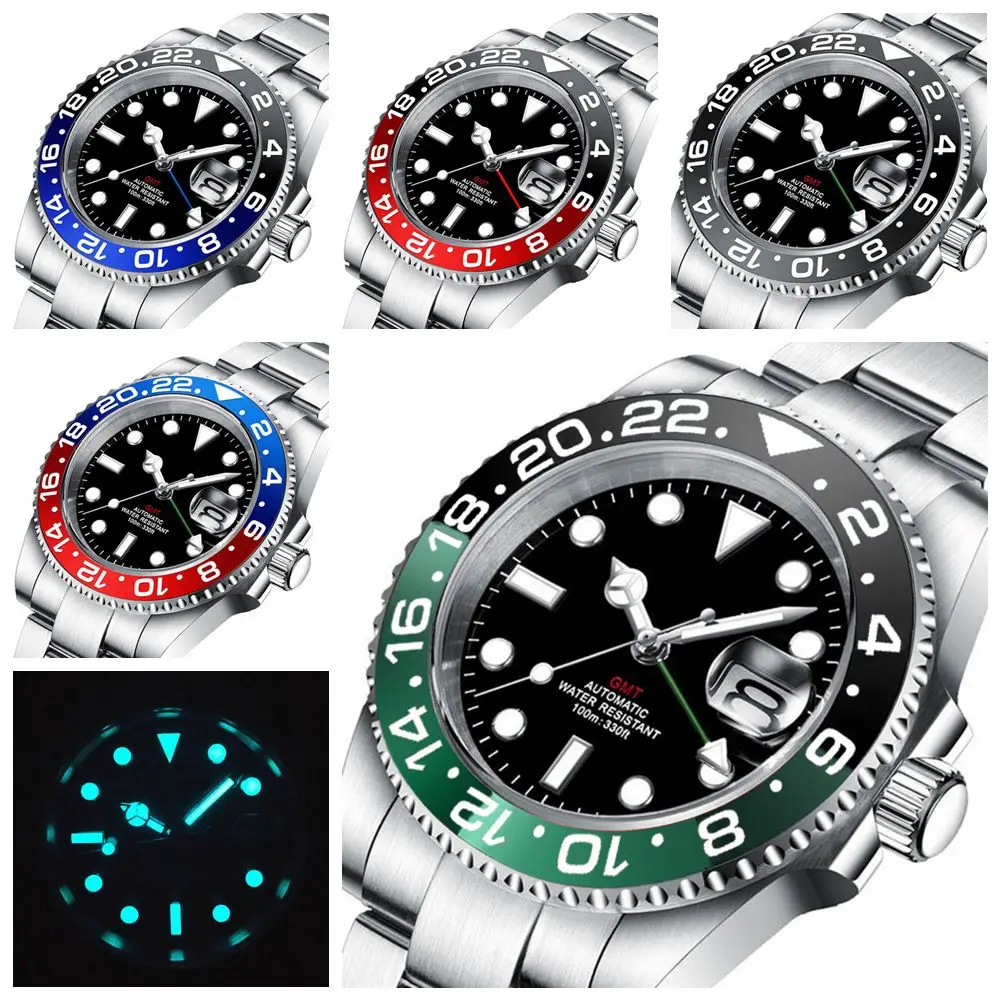Luxury GMT Watch Sterile Dial Automatic mechanical watches 40MM Ceramic ...