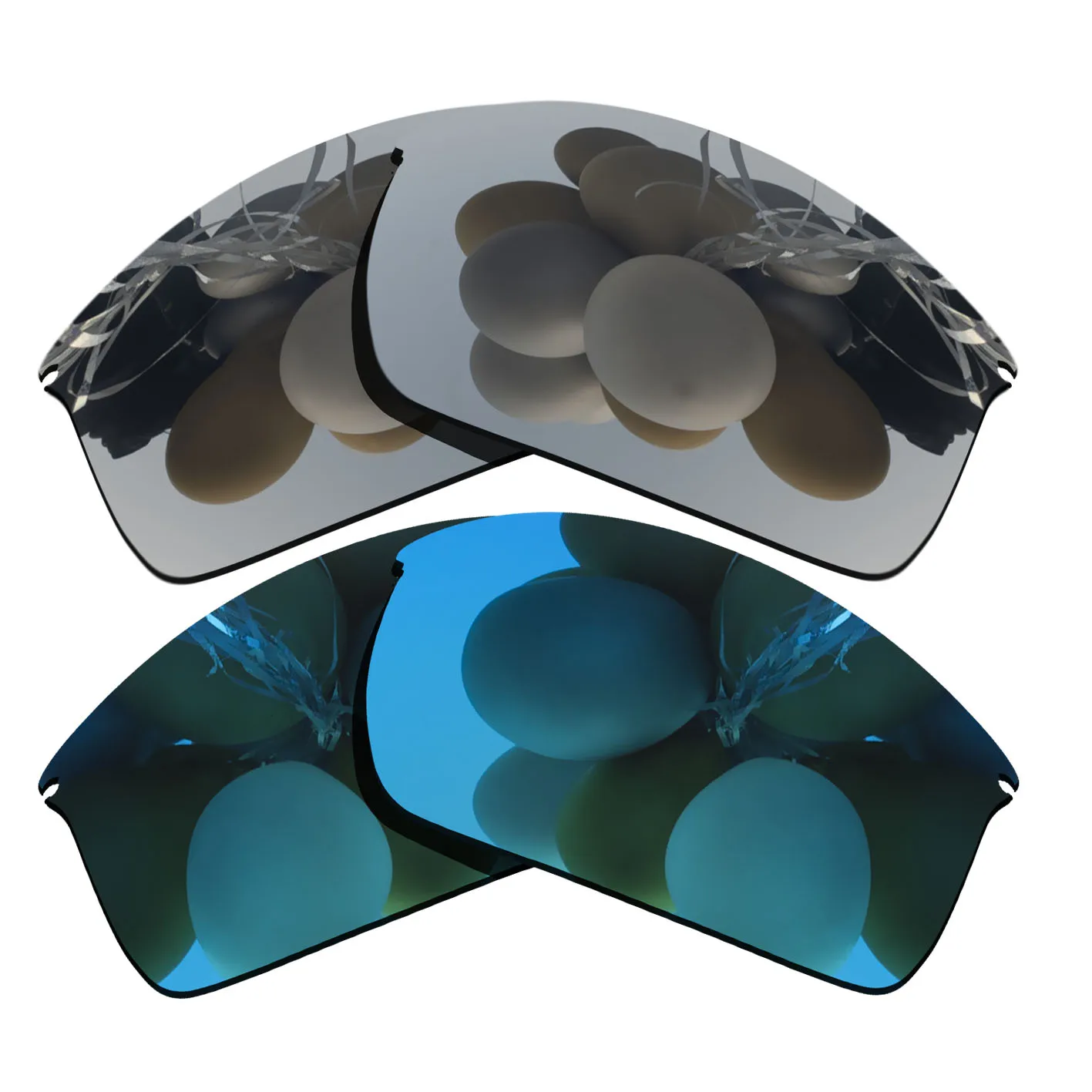 Silver&Sky Blue Lenses Replacement For Oakley Wiretap Polarized ...