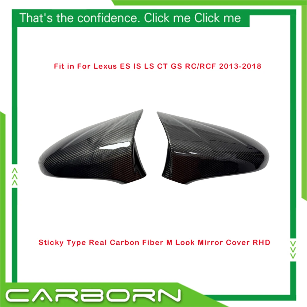 Real Carbon Fiber Car Side Rearview Mirror Covers For Lexus ES IS LS CT ...