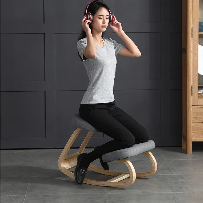 Ergonomic-Kneeling-Chair-Home-Office-Rocking-Stool-Wood-Kneel-Chair-for ...