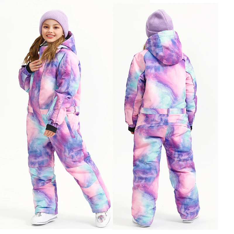 Children Snowsuit Windproof Girls Snowboarding Kids Ski Jumpsuits Suits ...