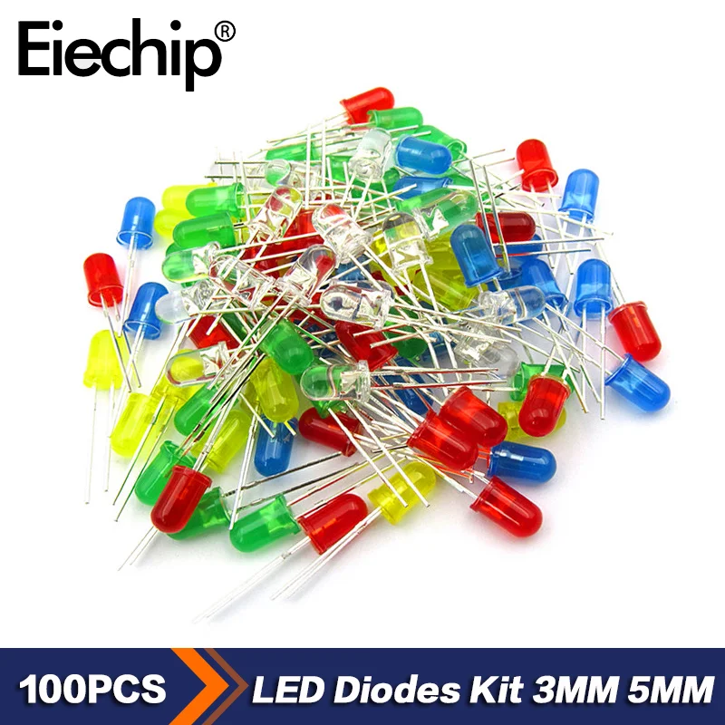 LED 다이오드 DIY 전자 LED 키트, 발광 다이오드, 화이트, 그린, 레드, 블루, 옐로우, F3, F5 LED 다이오드 ...