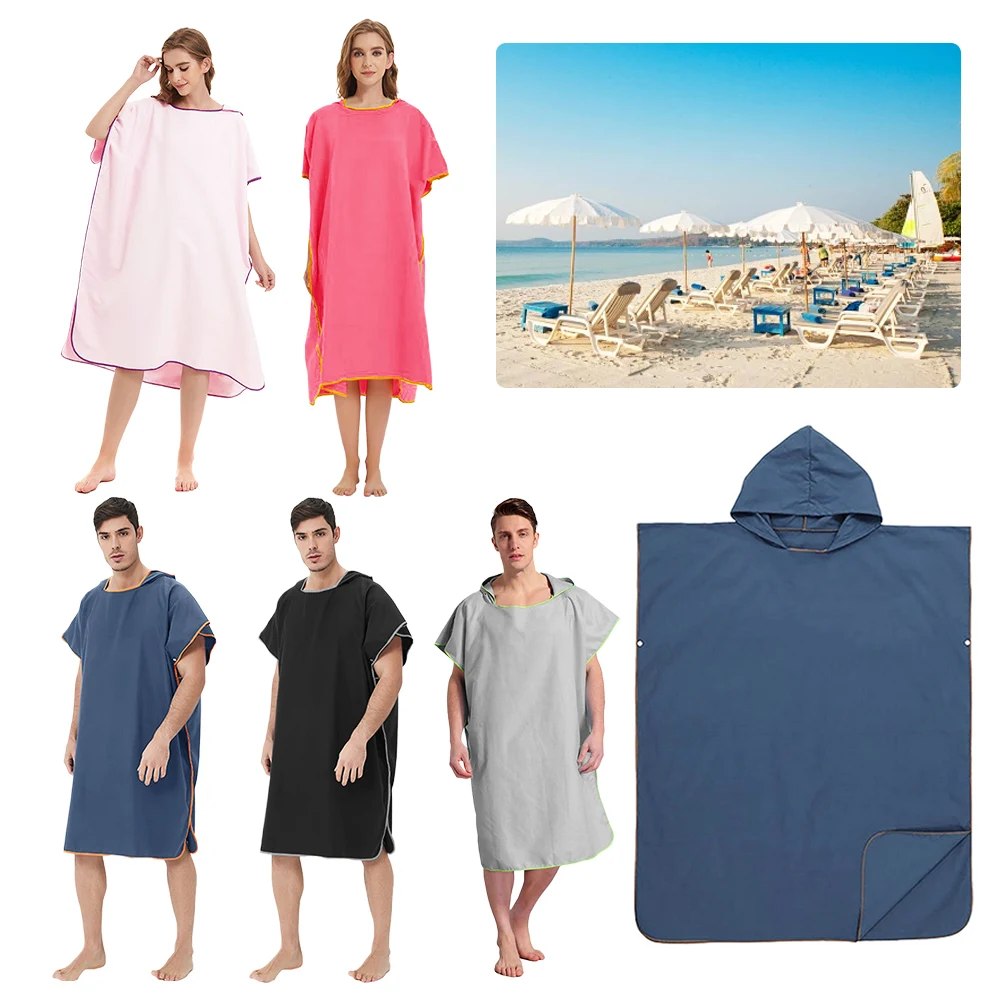 Microfiber-Bathrobe-Poncho-Quick-Dry-Microfiber-Poncho-Towel-Windproof ...