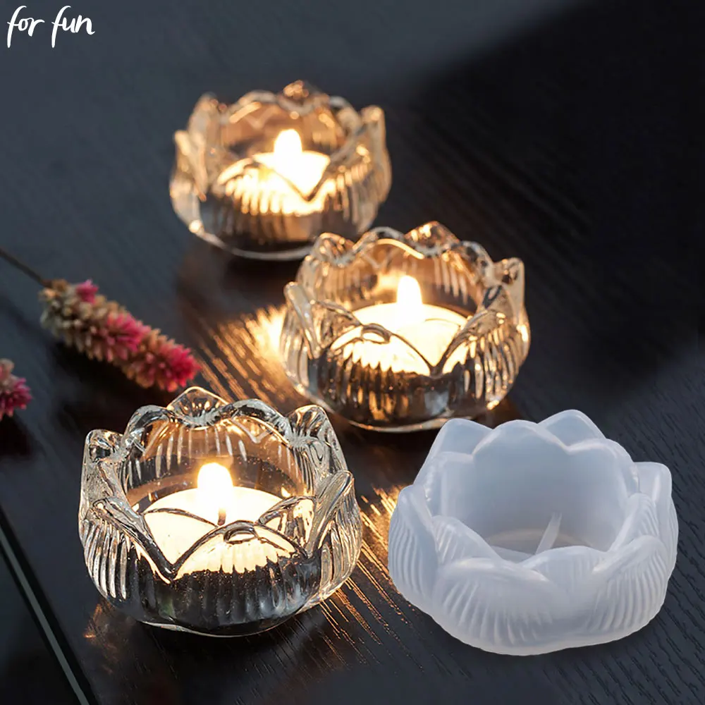 For-Fun-Lotus-Gypsum-Candle-Jar-Silicone-Mold-Flower-Pot-Handmade ...
