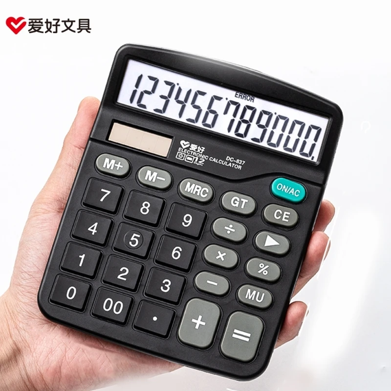 12-Digit Large Desktop Calculator with Large LCD Display Screen,Perfect ...