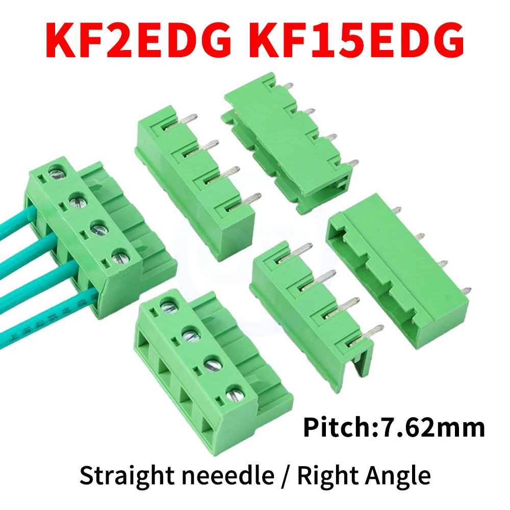 (5/10Set) KF2EDG 15EDG 7.62mm Plug-in Terminal Block 2EDGK + 2EDGV R ...