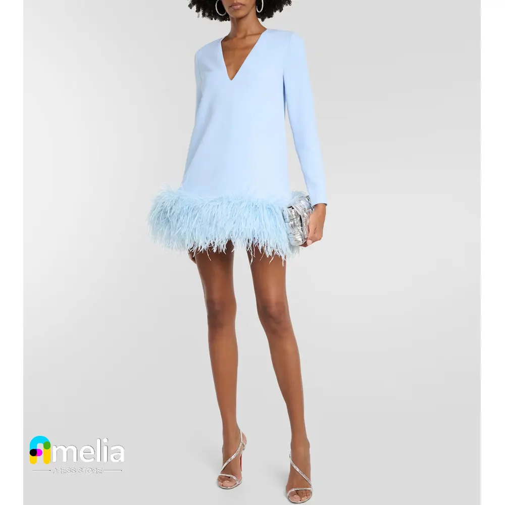 Amelia-V-Neck-Prom-Dress-Full-With-Knee-Length-Evening-Dress-Women ...