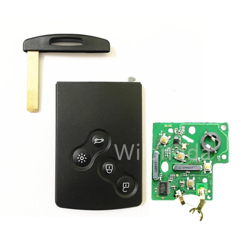 4 Buttons Car Remote Key Card 433mhz Pcf7952 Chip For Renault Megane ...