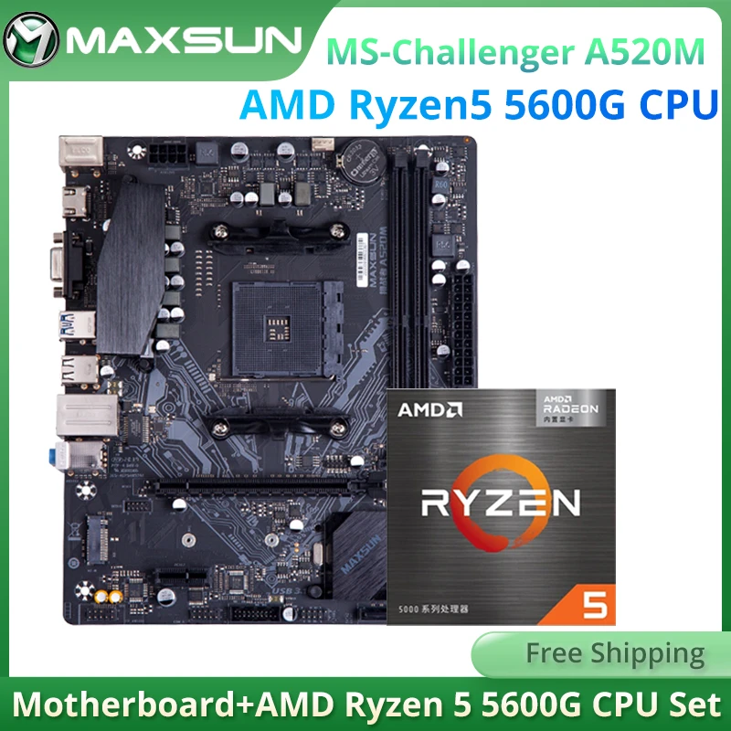 MAXSUN NEW Motherboard Combo A520M CPU AMD Ryzen5 5600G [sem cooler ...
