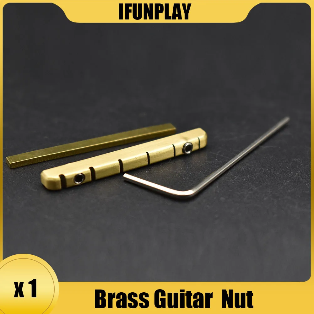 Adjustable Brass Nut Guitar Brass Bridge Nut 42mm Split Regulation Nut ...