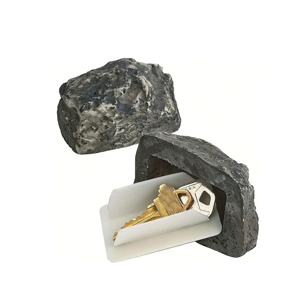 New-Outdoor-Garden-Key-Safe-Box-Hidden-Rock-Hide-Keys-In-Stone-Safety ...