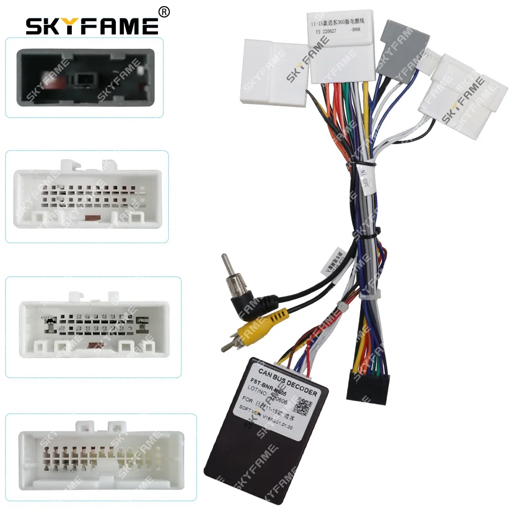 SKYFAME Auto 16pin Kabelbaum Adapter Canbus Box Decoder Radio Power ...