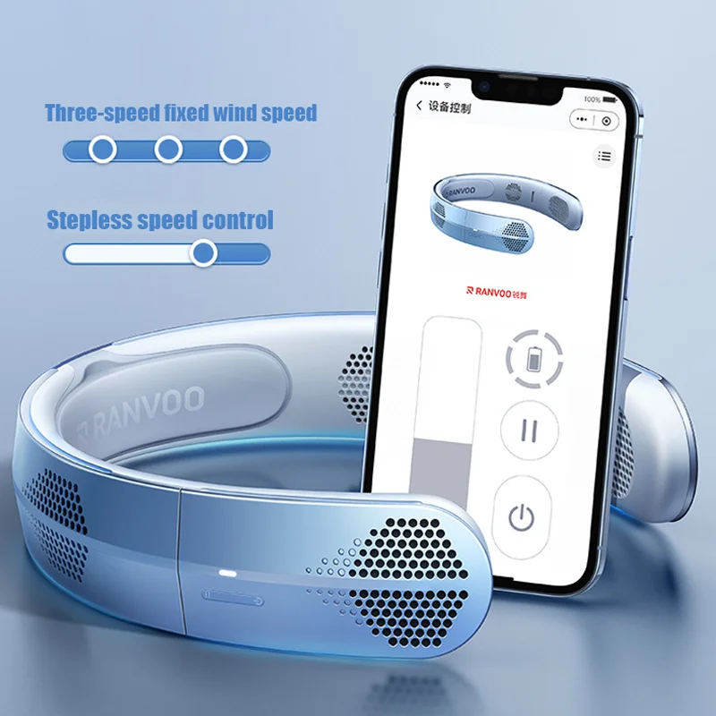 Newest-Neck-Fan-Portable-Ventilador-Fans-Bluetooth-APP-Connection-Smart ...