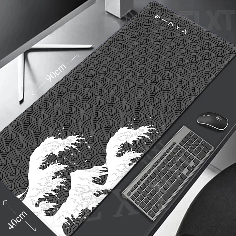 Grande-Onda-Grande-Preto-Mousepad-Gamer-Mousepad-Tapete-De-Teclado ...