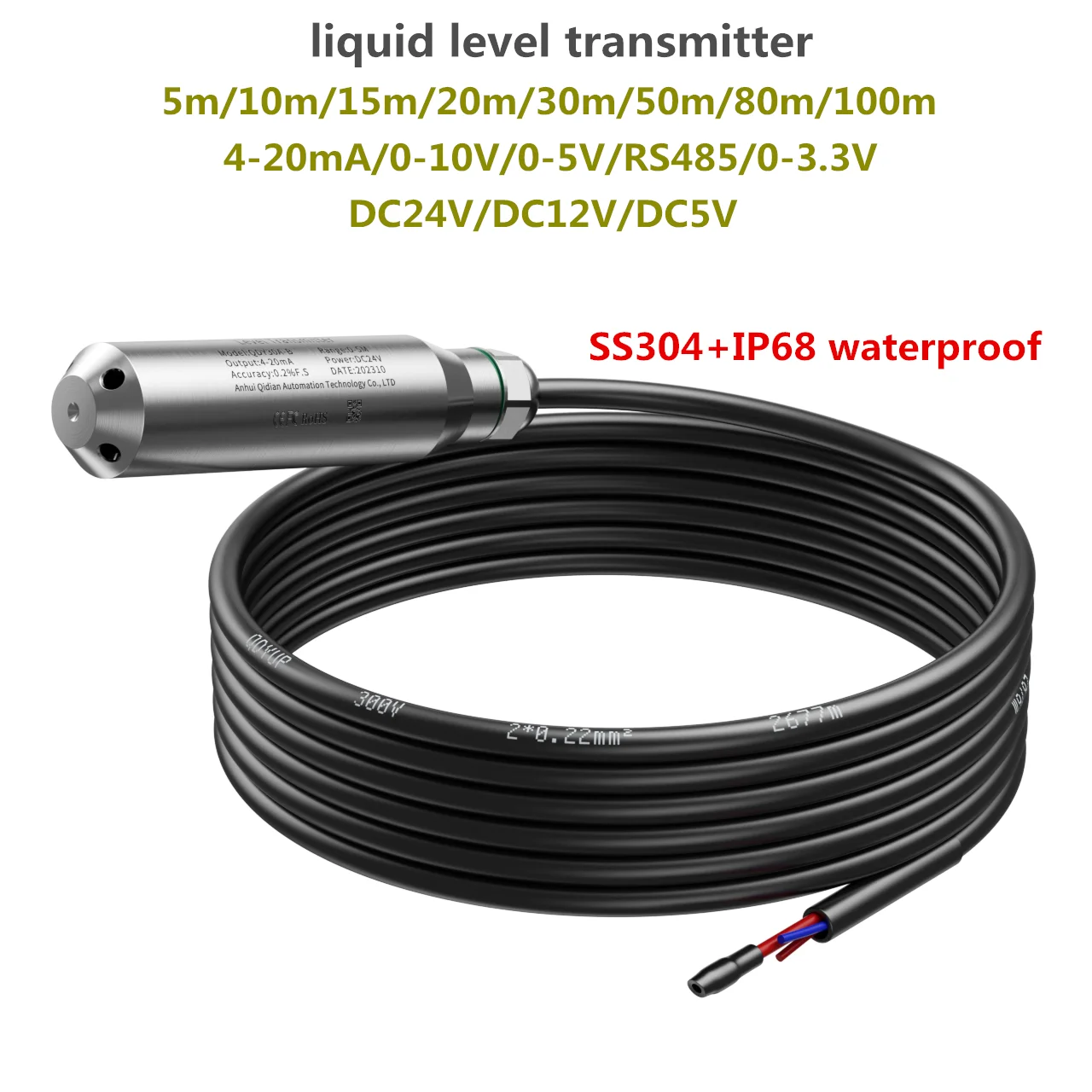 Submersible-Liquid-Level-Transmitter-10m-15m-20m-30m-50m-Water-Level ...