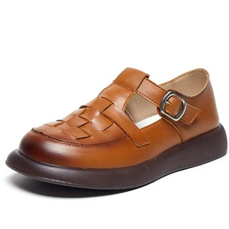 ZXRYXGS-Promotion-2023-Spring-Summer-Genuine-Leather-Woven-Roman-Shoes ...
