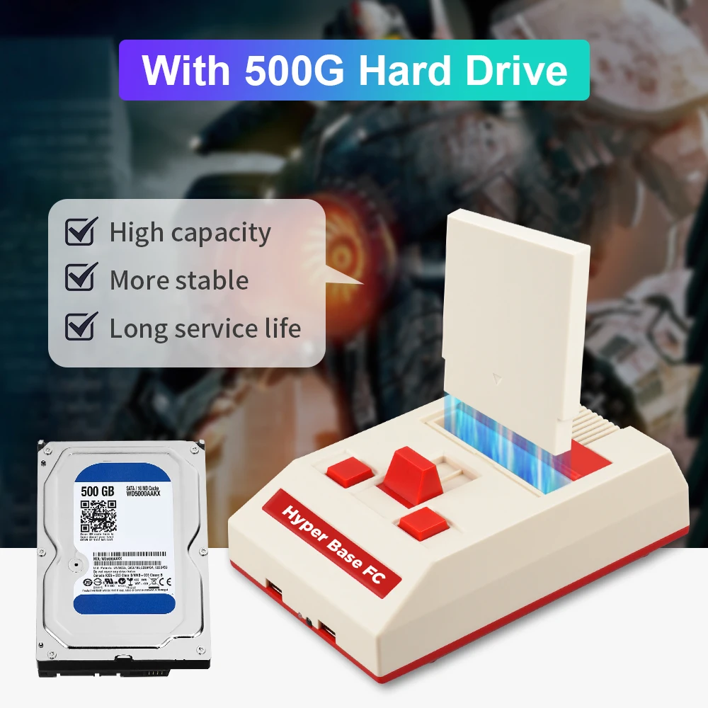 4K HD Portable Video Game Console With 500G Hard Drive Built-in 1700 ...