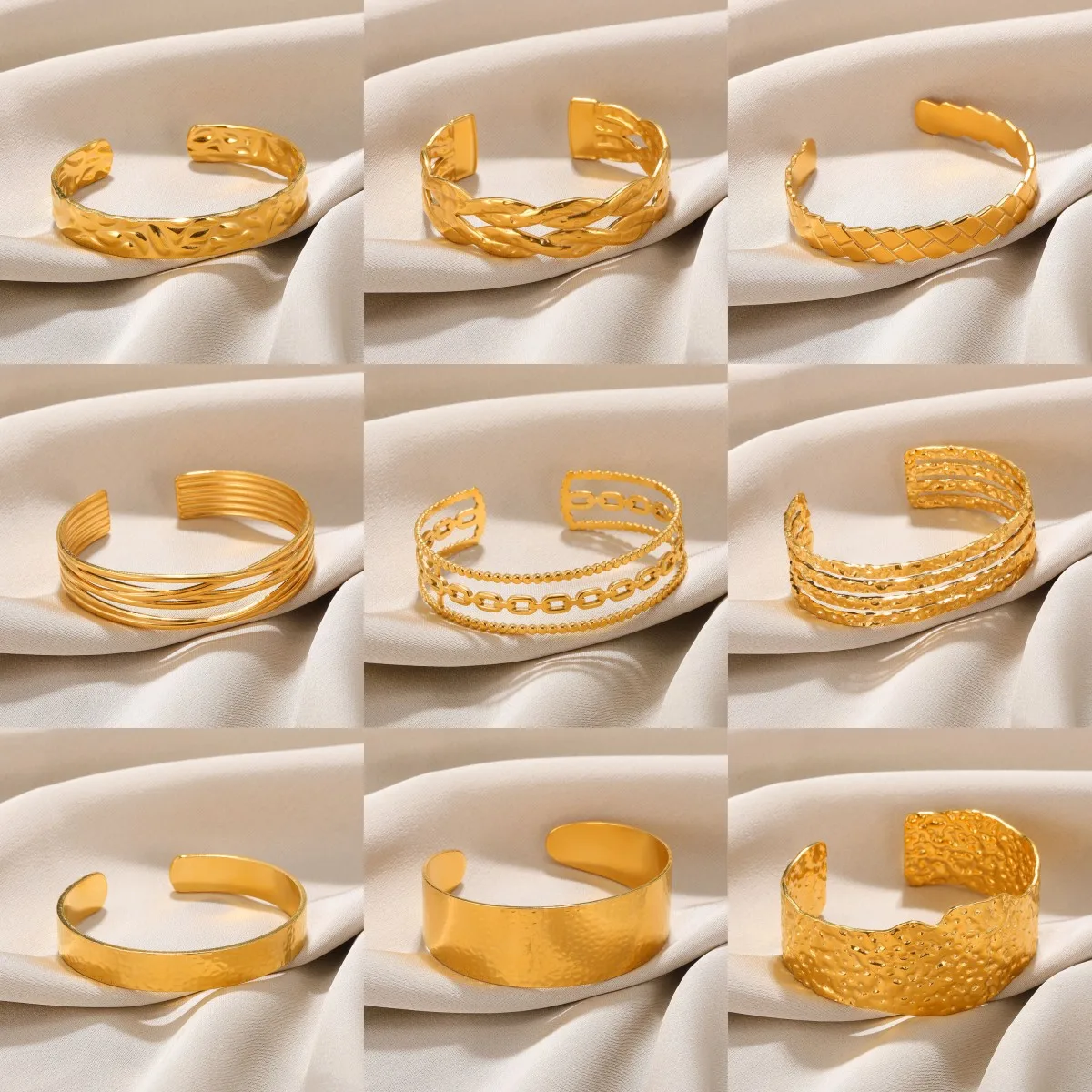 Stainless-Steel-Bracelet-For-Women-Classic-Gold-Color-Jewelry-Hollow ...