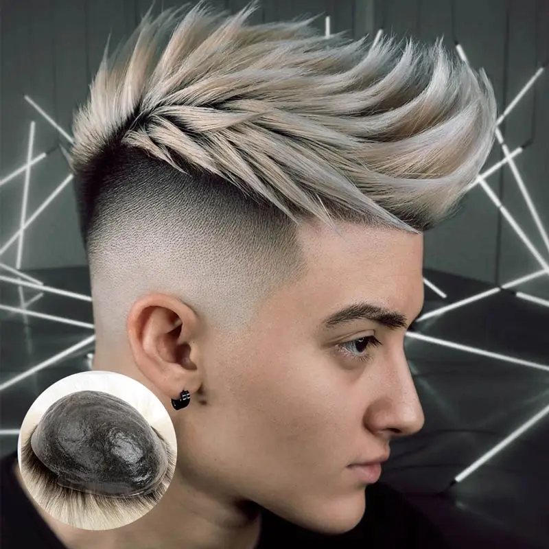 Peluca-de-micropiel-para-hombre-tup-de-cabello-humano-Real-de-0-08mm ...