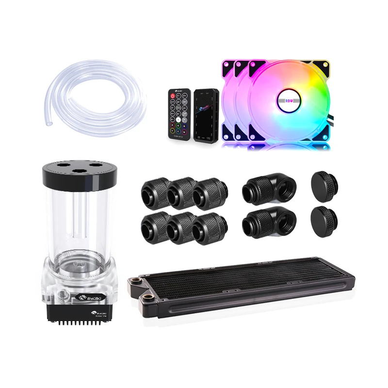 Bykski Water Cooling Kit Water Pump 120mm Fan 360mm/240mm Radiator Pc System Cooler G1/4 ...